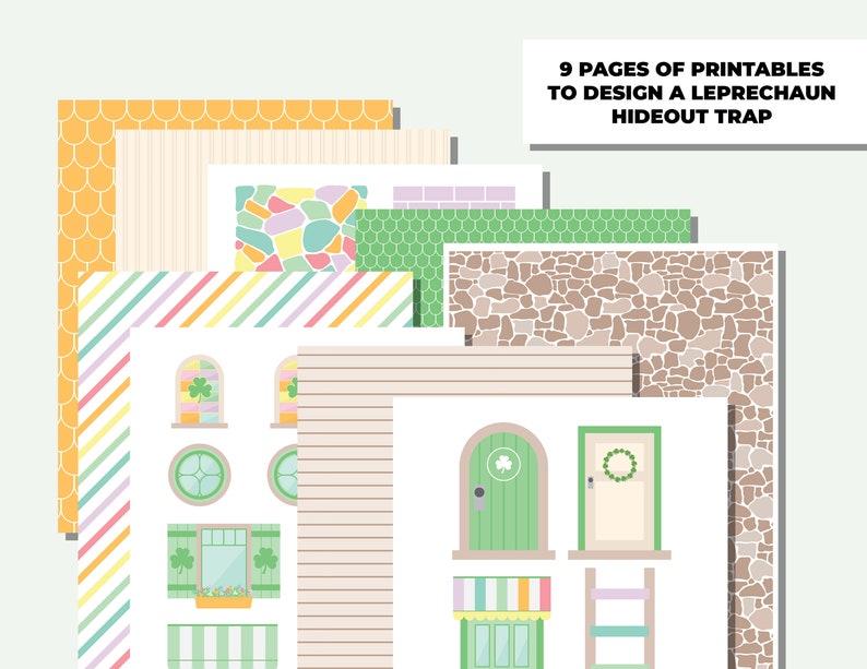 Leprechaun Trap Printable Elements for St Patricks Day DIY | Etsy