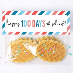 100 Days of School Treat Bag Topper Printable, Sandwich Bag Treat ...