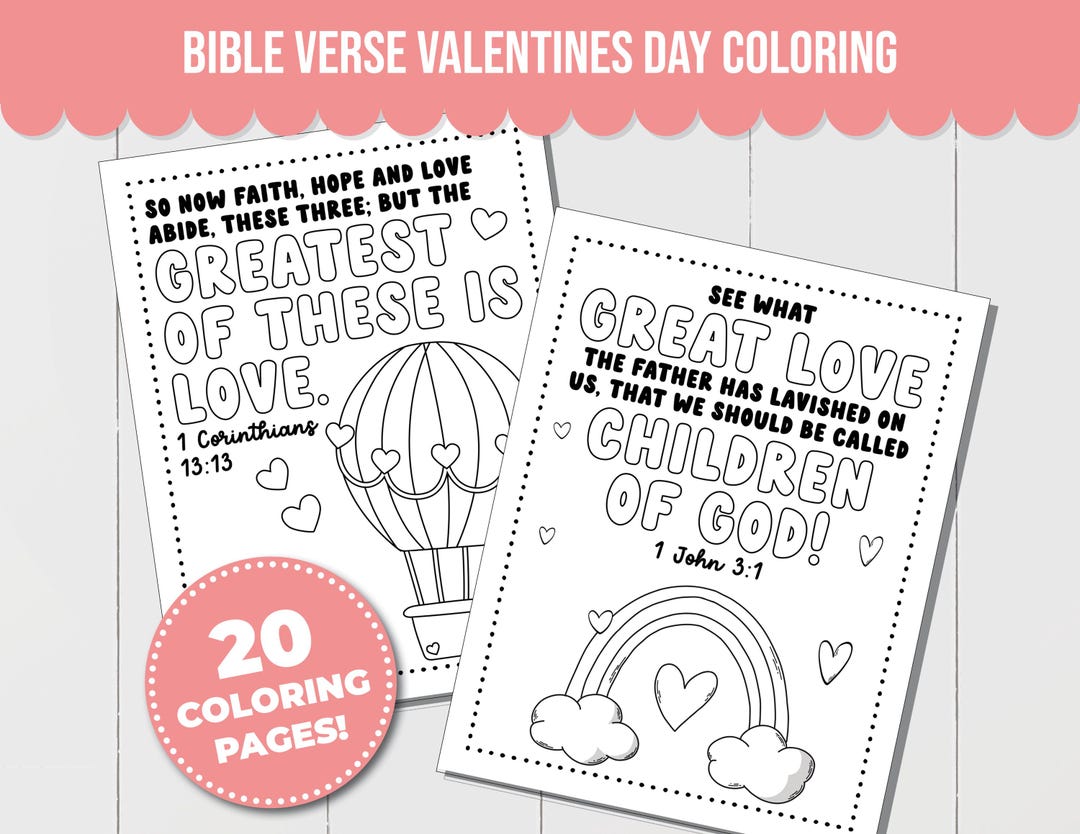Valentines Day Bible Verse Coloring Pages, Kids Printable Coloring ...
