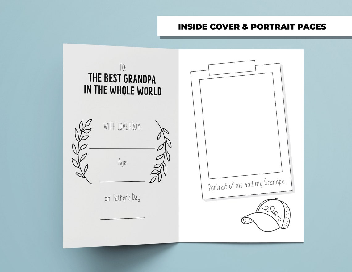 All About Grandpa Printable Book Father's Day Activity - Etsy