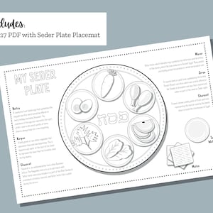 Passover Seder Plate Activity Printable Passover Placemat for - Etsy
