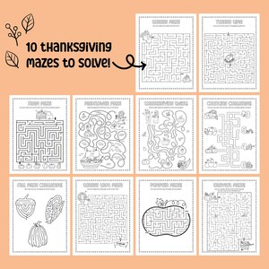 Thanksgiving Activities for Kids, Activity Bundle With Coloring Pages ...