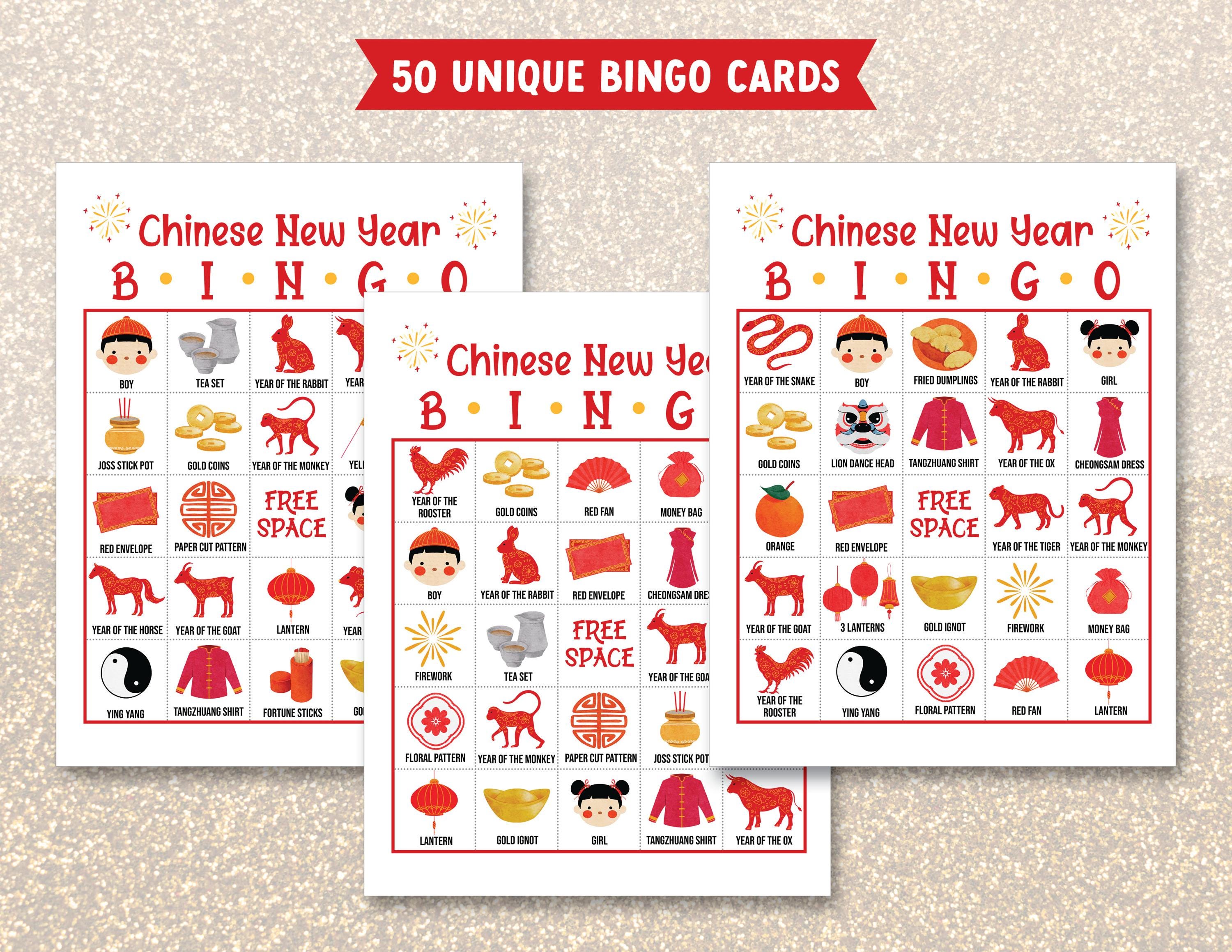 Chinese New Year BINGO Game, Printable Game for Classroom Activity ...