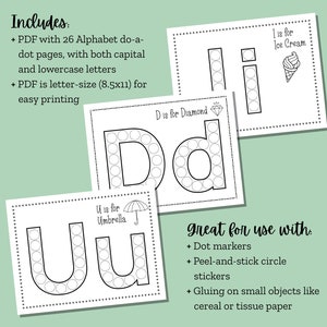 Alphabet Do-a-dot Activity Pages, Perfect for Toddler Activity, Dot ...