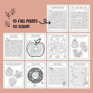 Fall Printable Activity Bundle Including Coloring Pages, Word Search ...