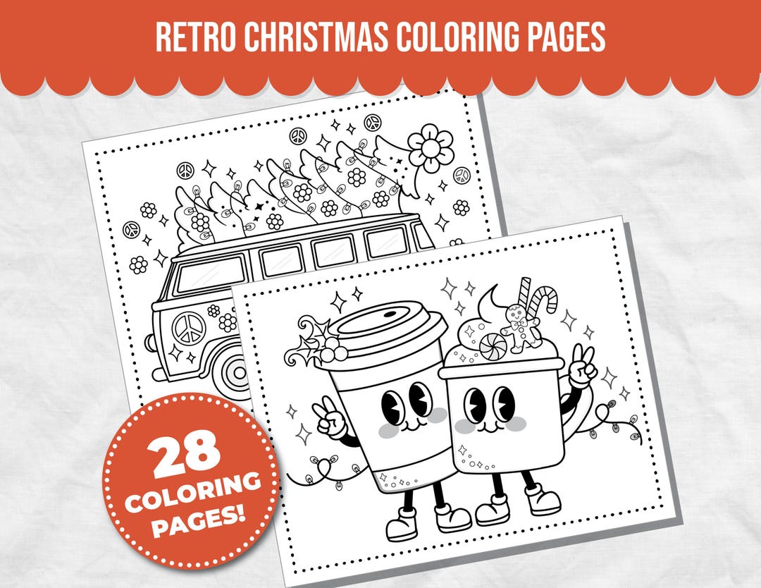 Retro Christmas Coloring Pages for Kids - 28 Groovy and Festive ...