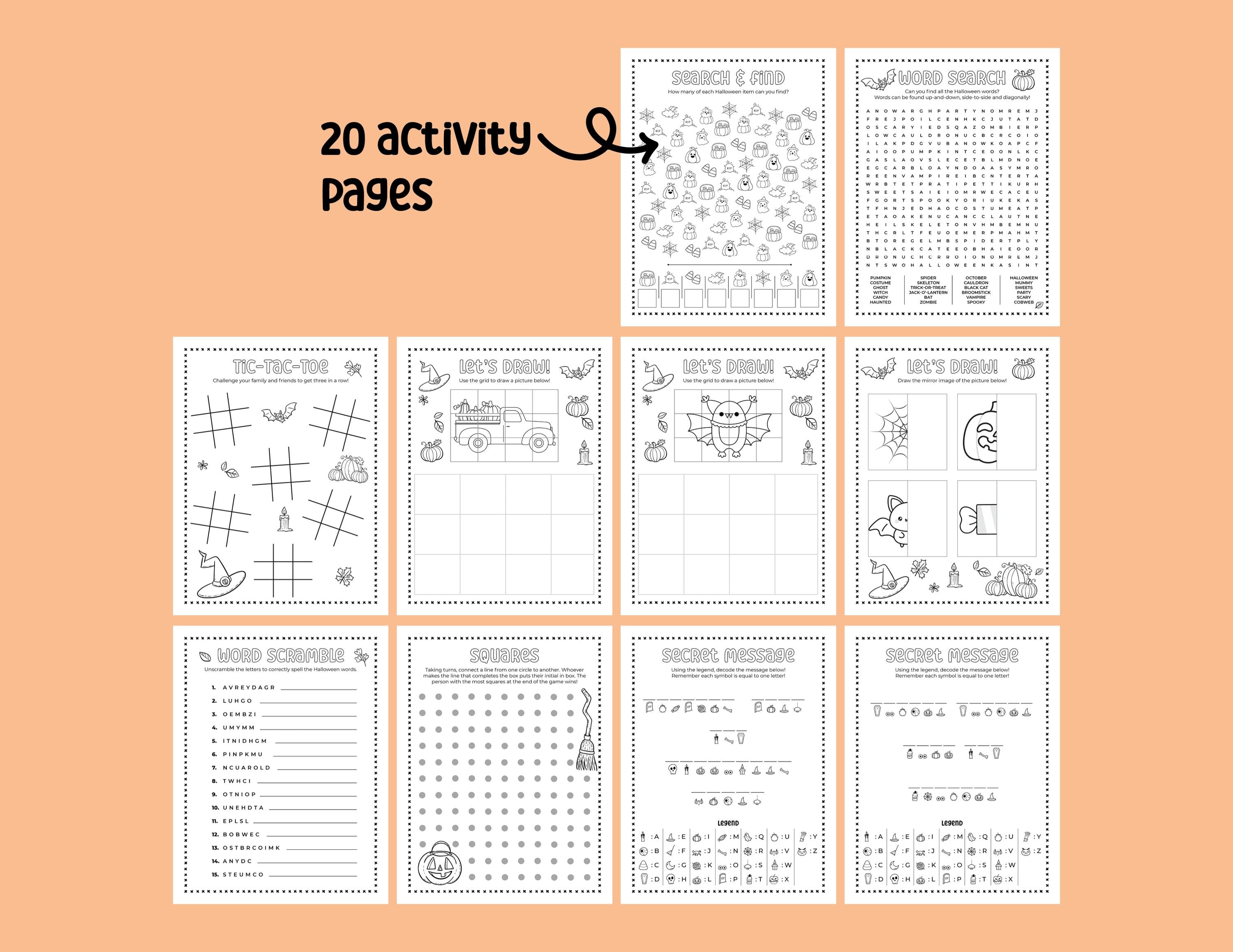 Halloween Activity Pages for Kids Fall Coloring Pages Halloween ...