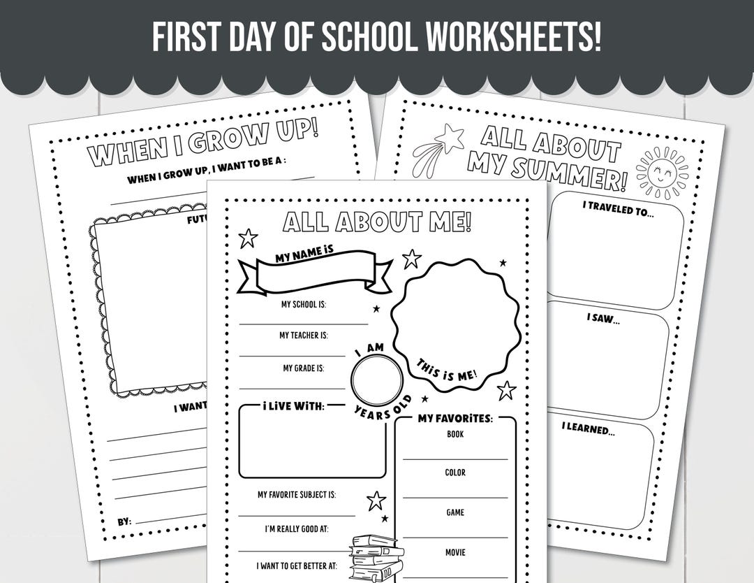 All About Me Activity for First Day of School, Back to School Classroom ...