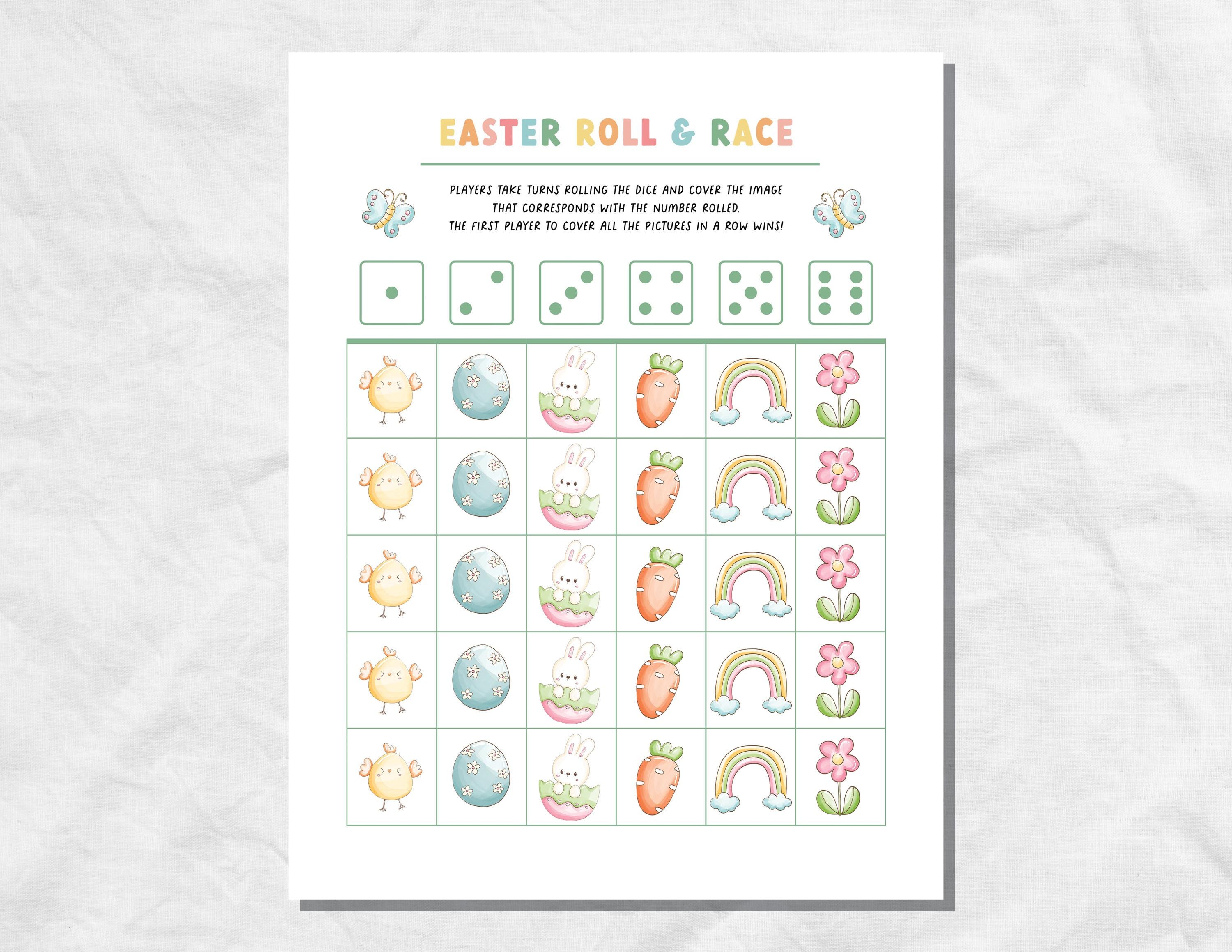 Easter Roll & Race Game, Classroom Party Dice Game for Kids, Easter ...