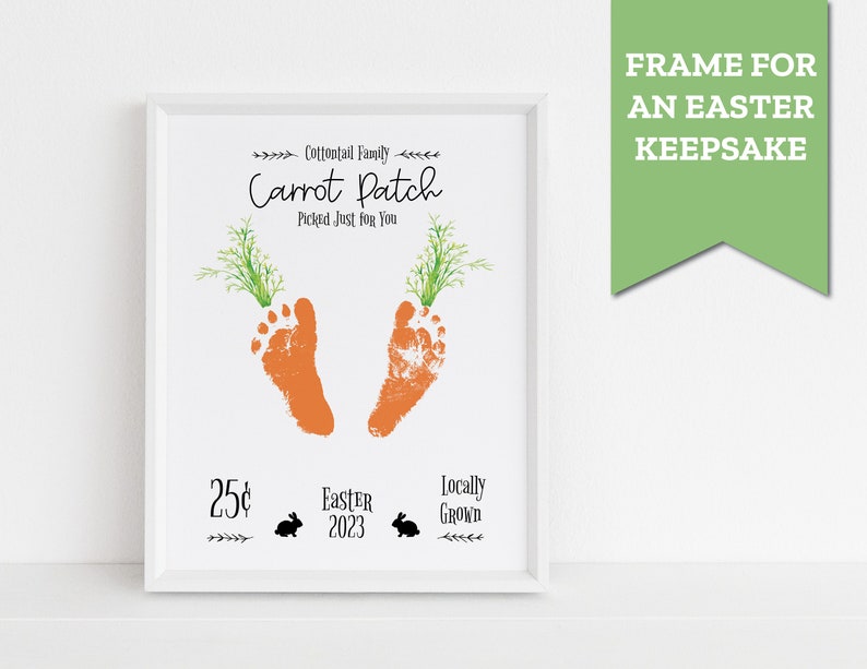 Easter Footprint Art Activity for Kids Carrot Patch Footprint - Etsy