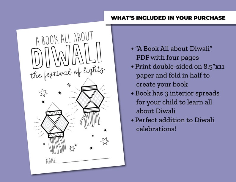All About Diwali Printable Book Perfect Diwali Activity for - Etsy