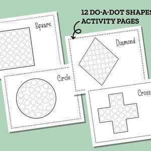 Shapes Do-a-dot Activity Pages, Perfect for Toddler Activity, Dot ...