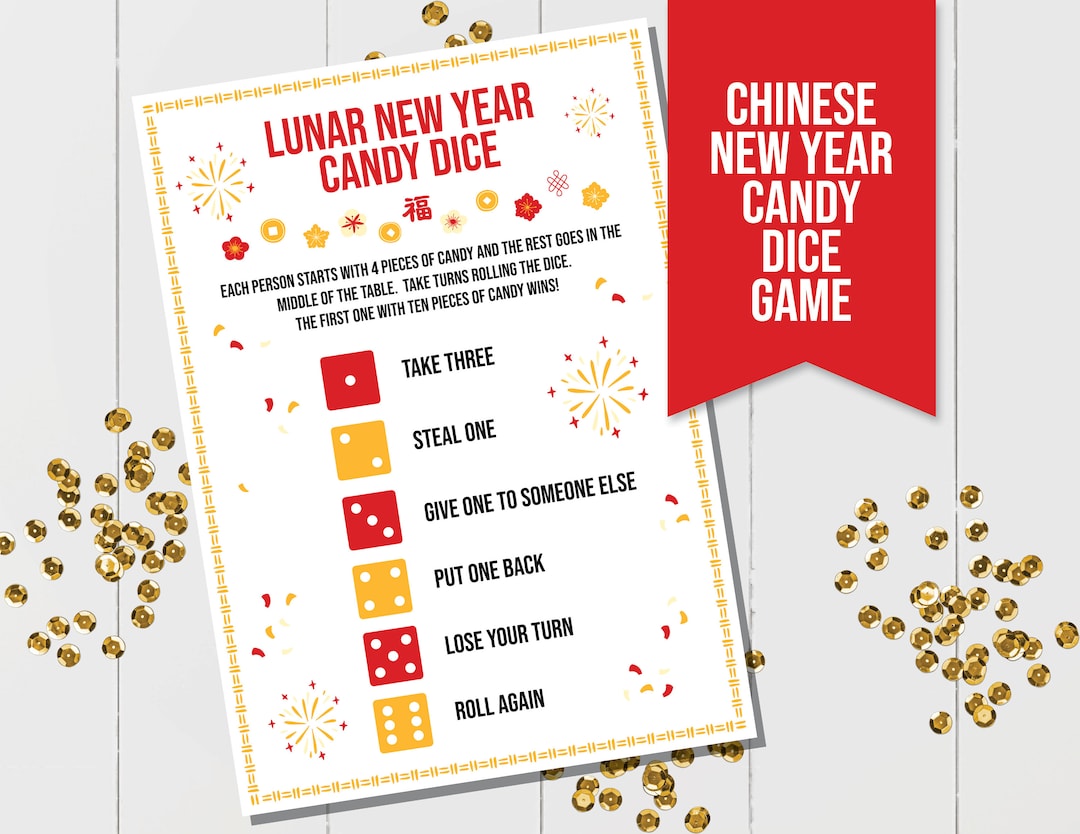 Lunar New Year Candy Dice Game, Fun Chinese New Year Game for Kids ...