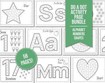 Alphabet 26 Page Do A Dot Art Activity Sheets - Etsy