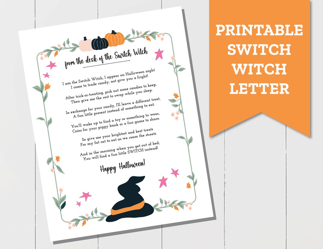 Switch Witch Printable Letter Letter From the Switch Witch - Etsy