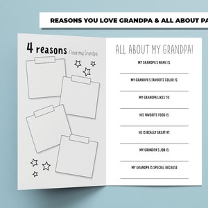 All About Grandpa Printable Book for Father's Day, Perfect Father's Day ...