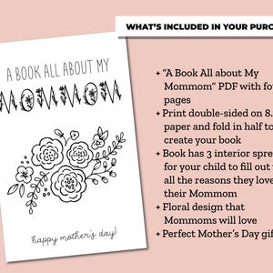 All About Mommom Printable Book for Mother's Day, Perfect Mother's Day ...