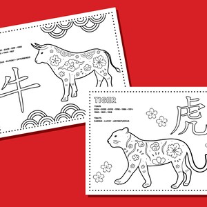 Chinese New Year Coloring Pages Chinese New Year Kids - Etsy