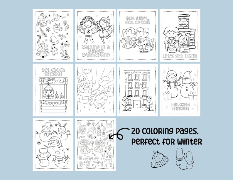 Winter Printable Activity Bundle Including Coloring Pages, Word Search ...