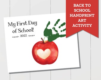 Back to School Handprint Art Printable Handprint Activity for - Etsy