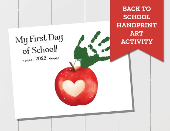 Back to School Handprint Art Printable Handprint Activity for - Etsy