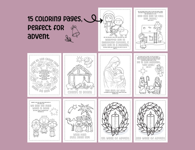 Advent Activity Bundle Including Nativity Coloring Pages, Nativity ...