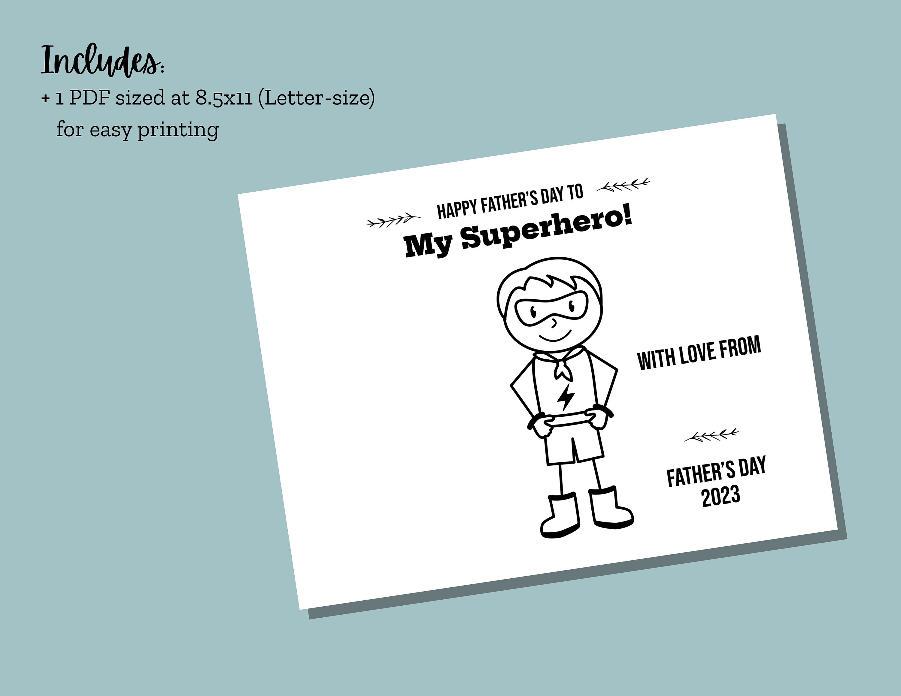 Fathers Day Handprint Art Superhero Handprint Art Printable - Etsy