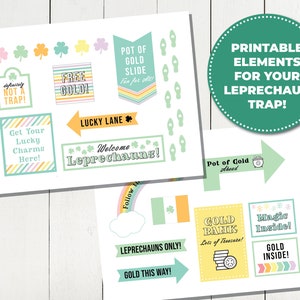 Leprechaun Trap Printable Elements for St Patricks Day DIY - Etsy