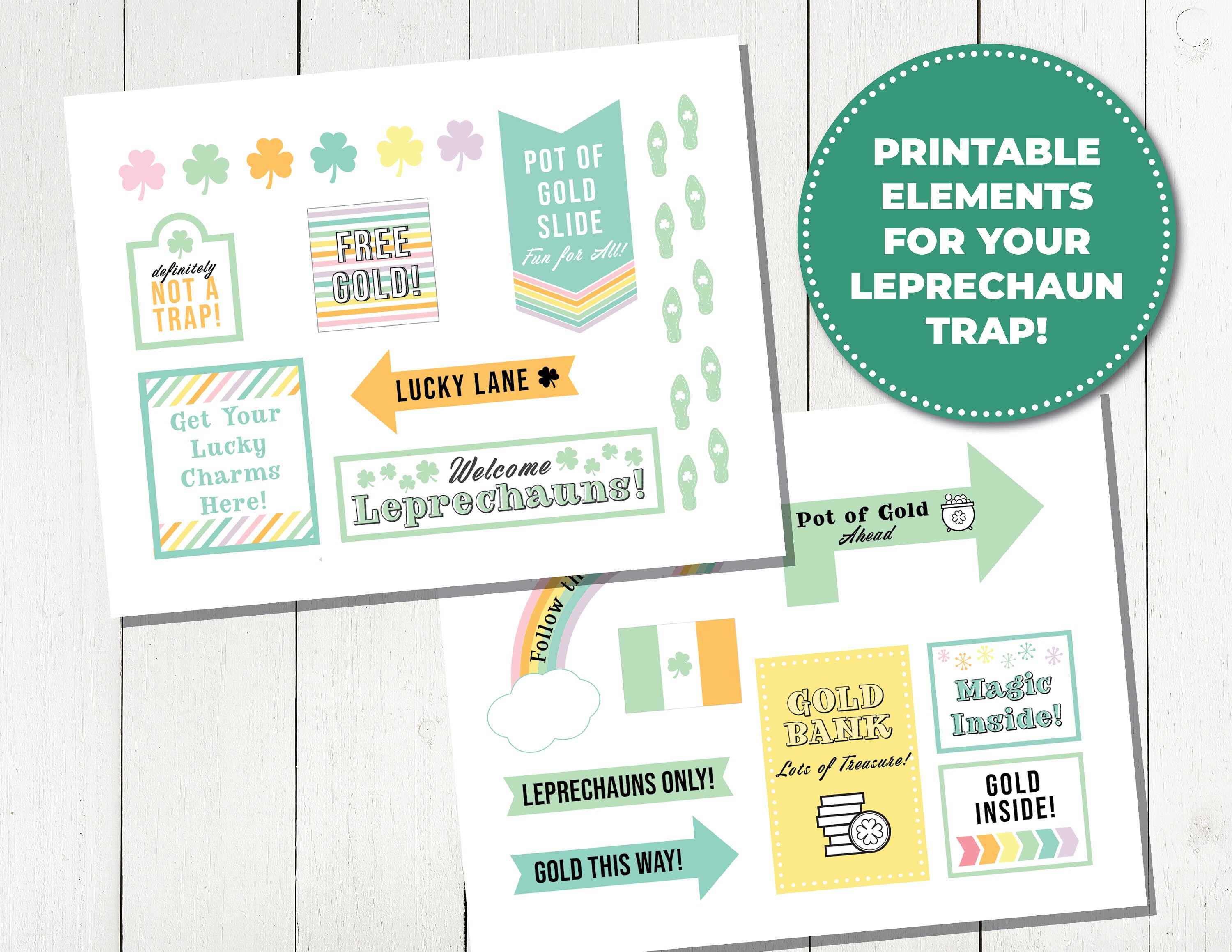 Leprechaun Trap Printable Elements for St Patricks Day DIY - Etsy