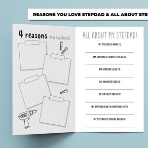 All About Stepdad Printable Book for Father's Day, Perfect Father's Day ...