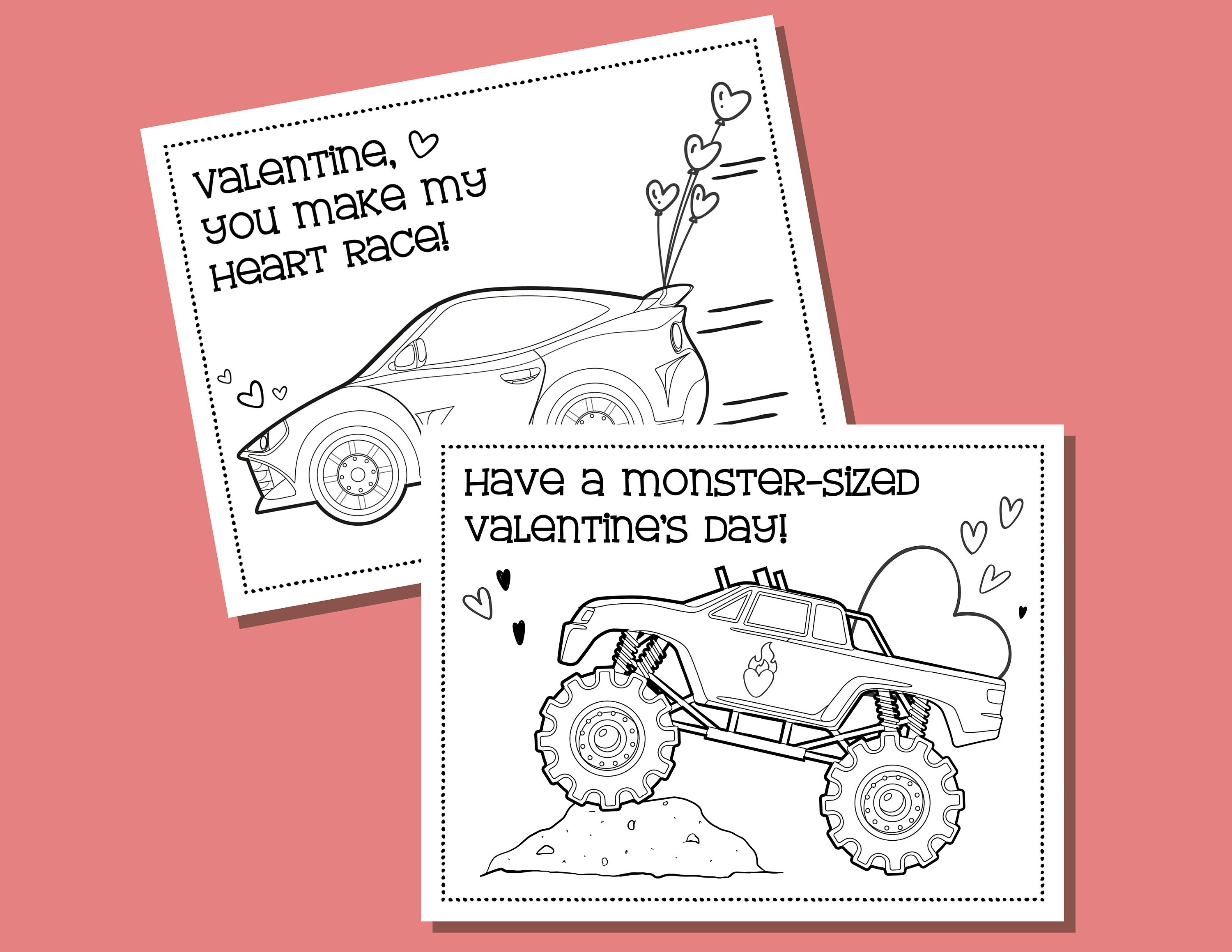 Construction Truck Coloring Pages for Valentines Day, Valentine's Day ...
