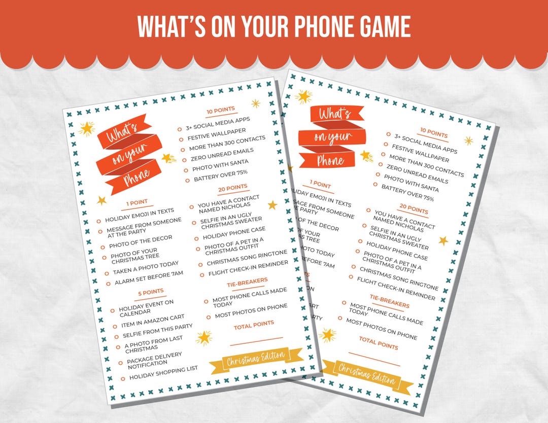 Christmas Whats on Your Phone Game, Fun Christmas Game for Office Party ...