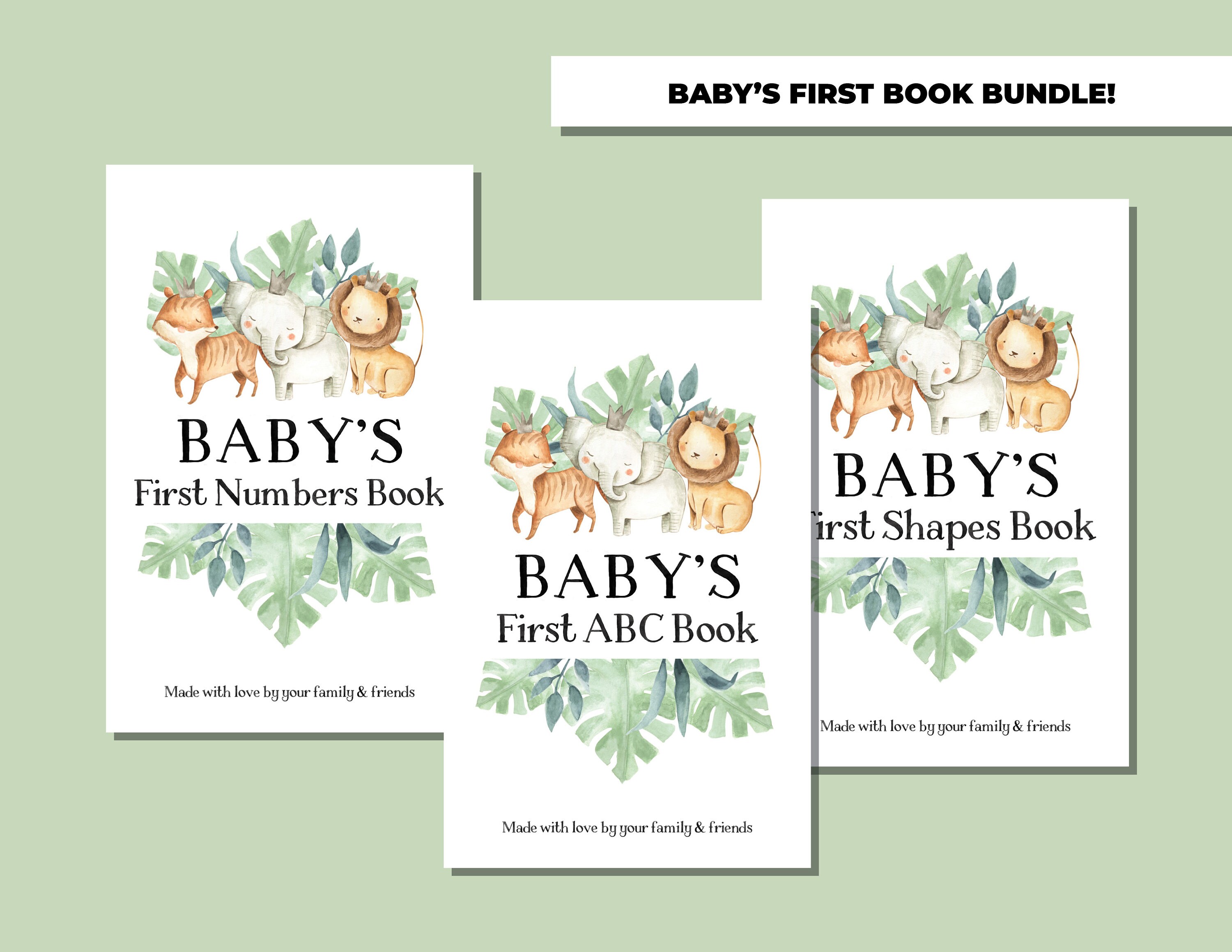 Safari Baby Shower Game Bundle Including Baby's 1st ABC - Etsy