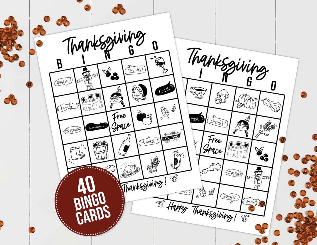 Thanksgiving BINGO Game, Printable Thanksgiving Game, Fall Bingo Game ...