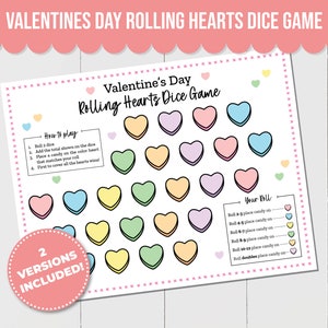 Rolling Hearts Candy Dice Game, Fun Valentines Game for Kids, Kids ...