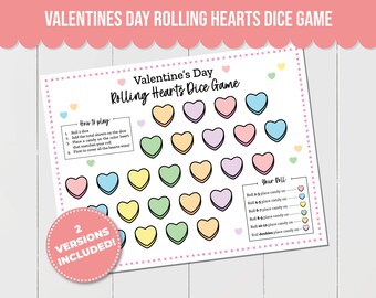 Rolling Hearts Candy Dice Game, Fun Valentines Game for Kids, Kids ...