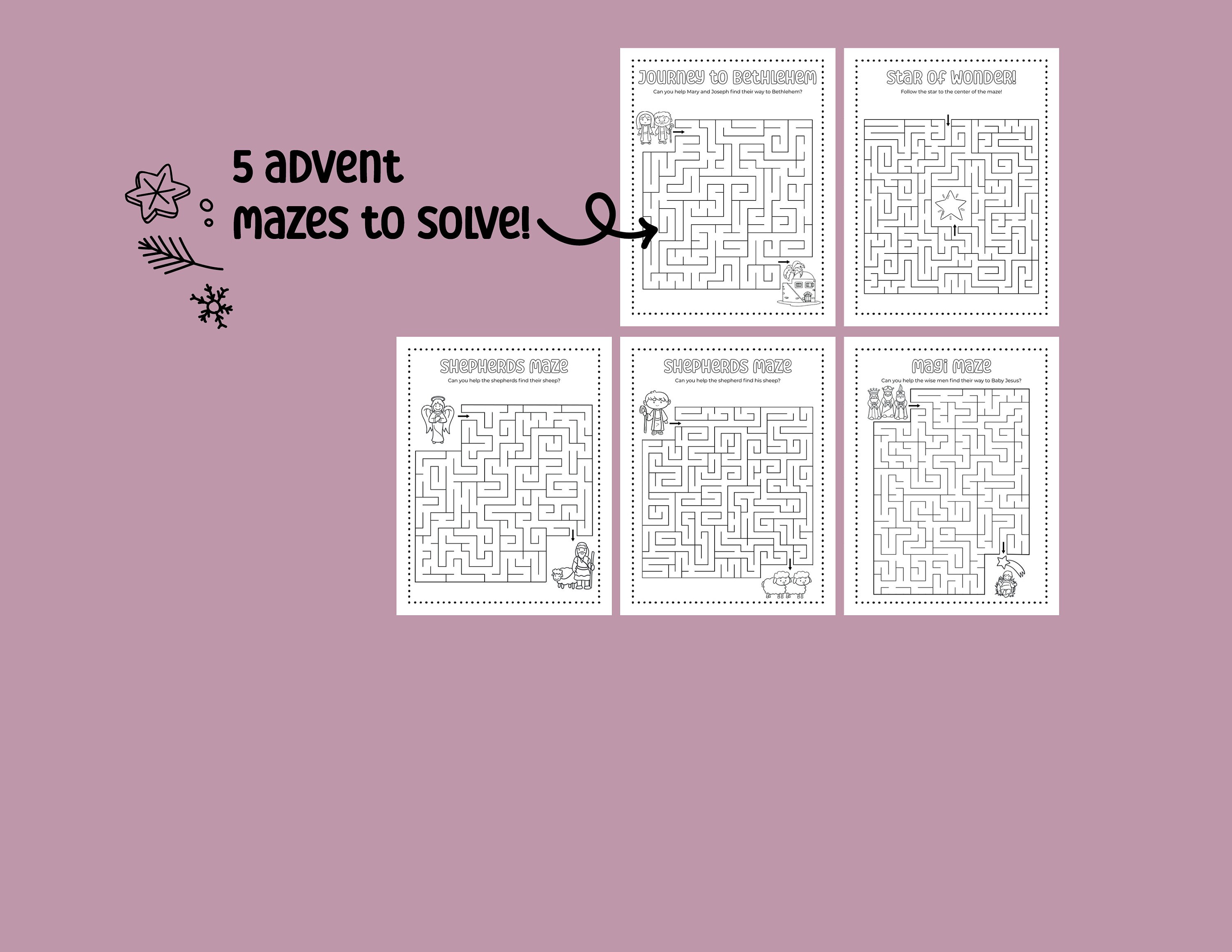 Advent Activity Bundle Including Nativity Coloring Pages, Nativity ...