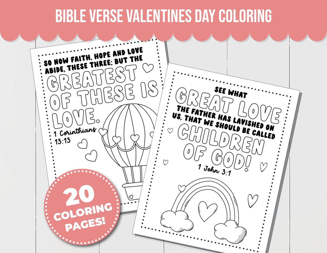 Valentines Day Bible Verse Coloring Pages, Kids Printable Coloring ...