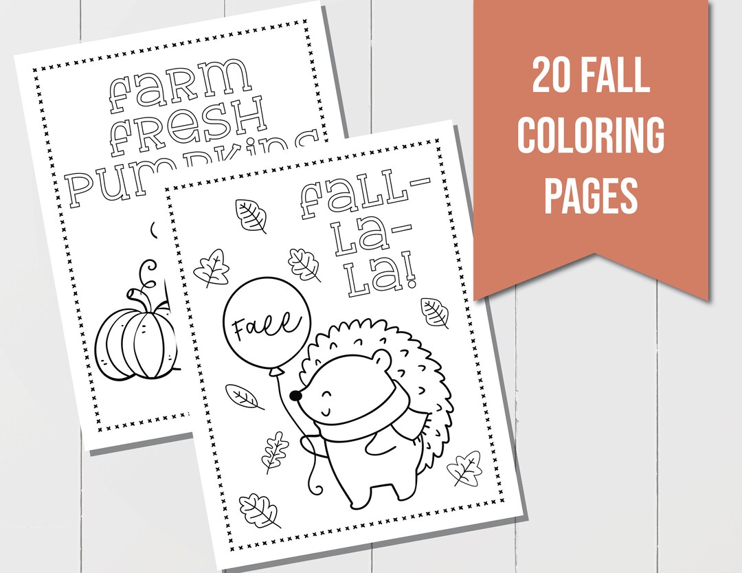 Fall Coloring Pages Autumn Coloring Page Fall Coloring - Etsy