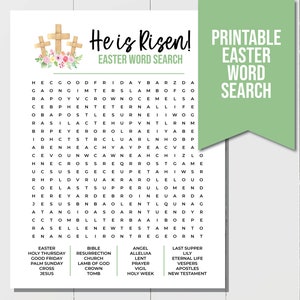 Religious Easter Word Search, Christian Easter Games, Easter Word Game ...
