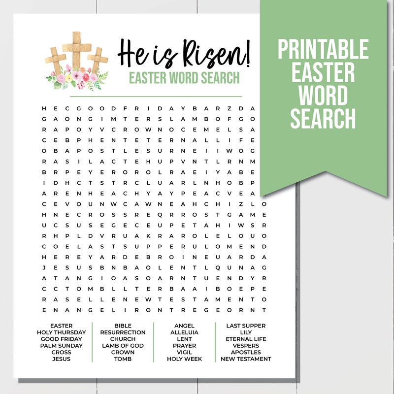 Bible Easter Word Search - Etsy UK