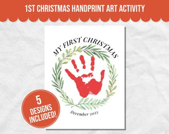 Mistletoes Handprint Art, Printable Christmas Handprint Activity for ...