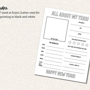 Kids Year in Review Activity, Printable Time Capsule for Kids, New Year ...