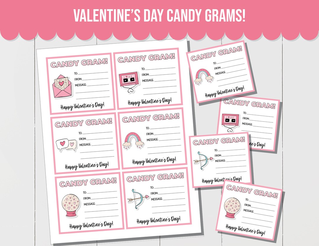 Valentines Day Candy Gram Fundraiser Flyer PTO Valentines Candy Gram ...