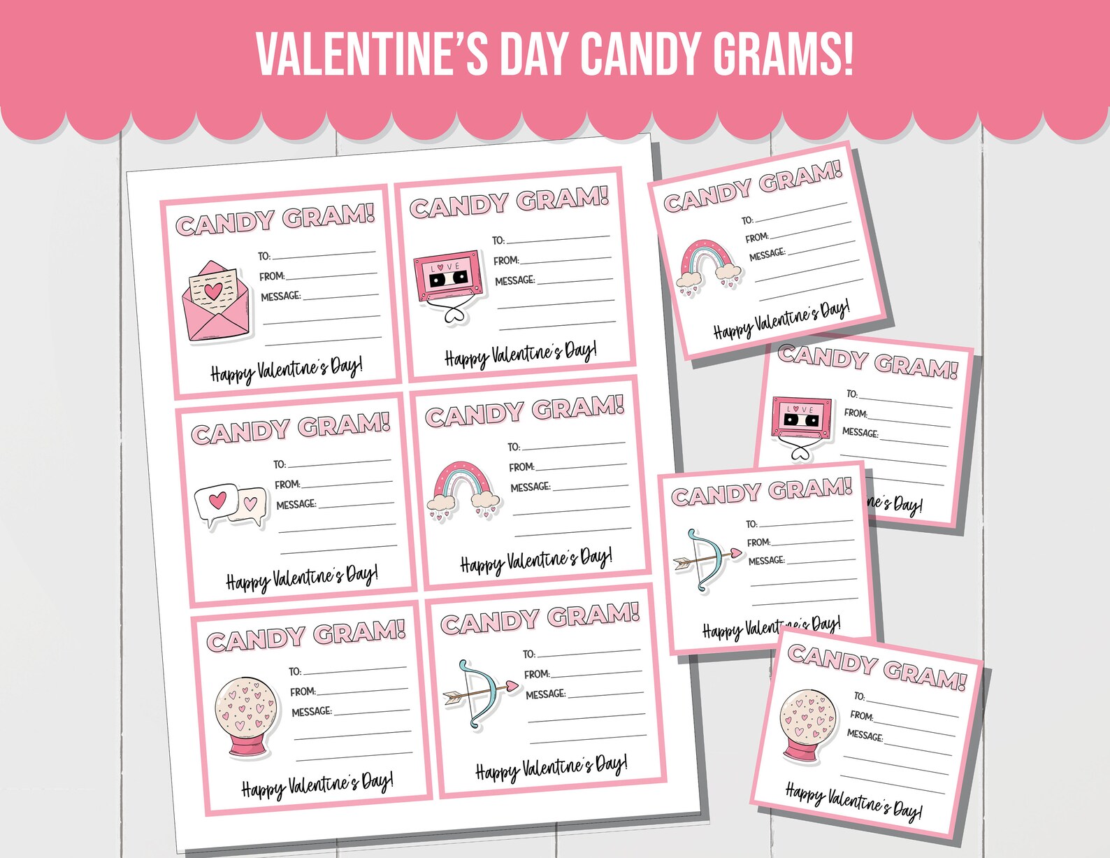 Valentines Day Candy Gram Fundraiser Flyer PTO Valentines Candy Gram ...