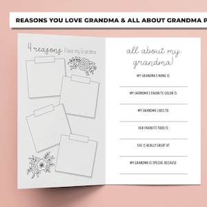 All About Grandma Printable Book for Mother's Day, Perfect Mother's Day ...