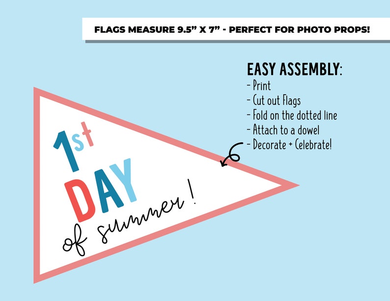 Last Day of School Printable Pennant Flags for Classroom - Etsy