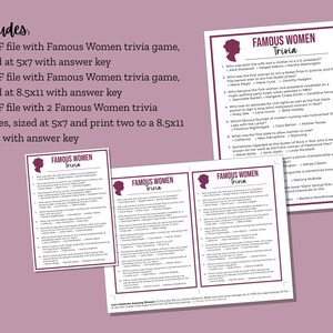 International Women's Day Trivia Game Womens History - Etsy