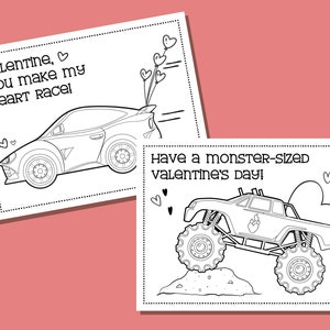 Construction Truck Coloring Pages for Valentines Day - Etsy