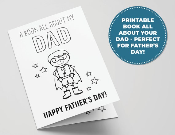 All About Dad Printable Book for Father's Day Perfect - Etsy